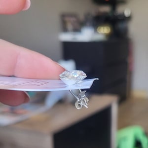 Invisible Solitaire Necklace 4 Claws in Swarovski Crystal 6mm or 8mm ...