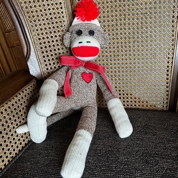 Sock Monkey Doll Classic 20" - Etsy