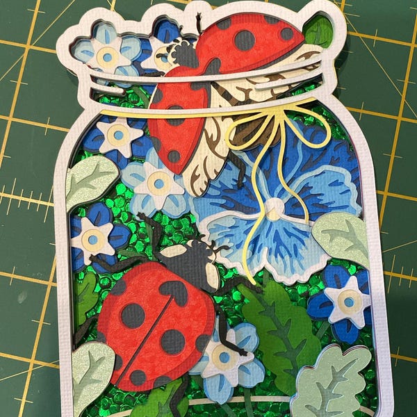 3D Blossom Tree With A Footbridge Over a Stream Shadow Box SVG, 3D ...