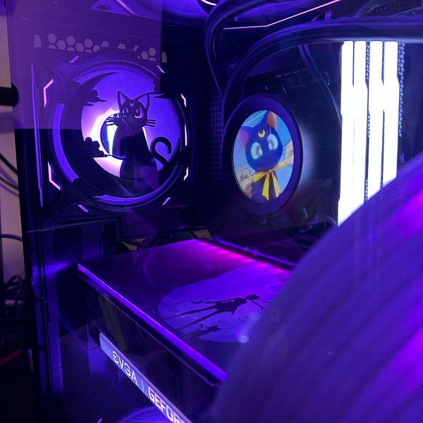 Crescent Moon Cat Gaming Computer Fan Shroud / Grill / Cover - Custom ...