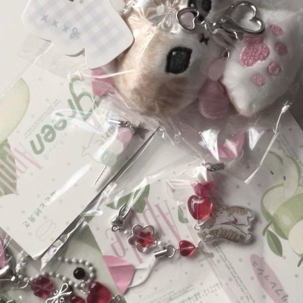 Pink + Green Manga Heisei Retro Sticker Deco Resin Juminocore Japanese ...