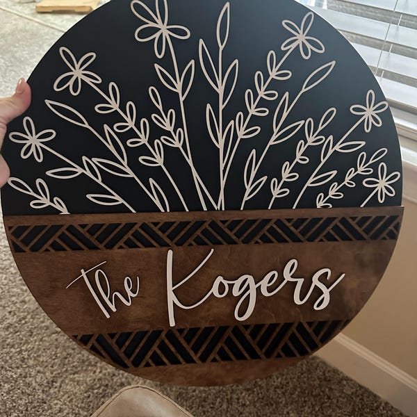 Wooden Door Sign, Family Name Sign, Engagement Gift, Housewarming Gift ...