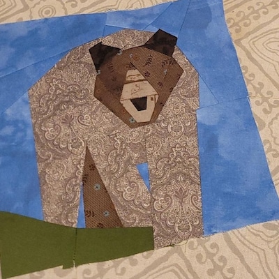 Bear Paper Pieced Block Pattern in PDF - Etsy