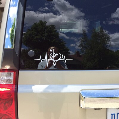 Heartbeat Music Note Decal, Heartbeat Car Decal, Music Gift Ideas ...
