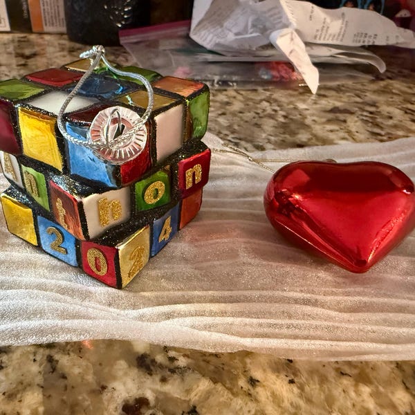 Rubix Cube Glass Ornament - Retro Kids Puzzle Game 1980s 70s Vintage ...