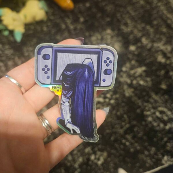 HOLO Switch Sadako Sticker | Holographic Gamer Sticker Samara Sadako ...