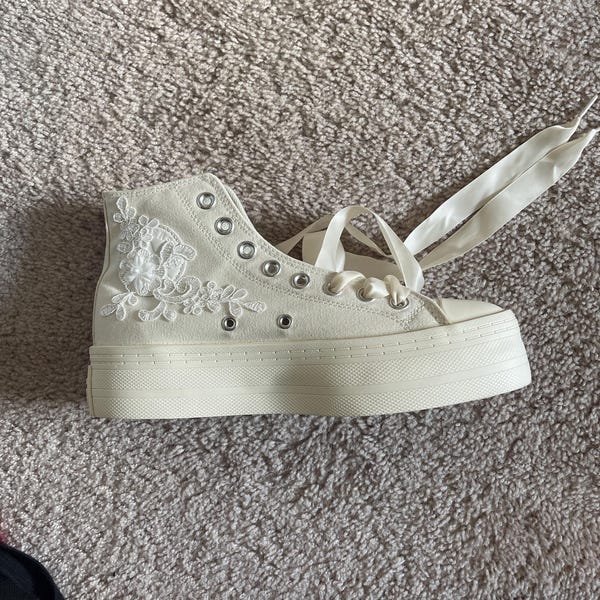 Bridal Converse, Wedding Converse, High Converse, Custom Converse, Lace ...