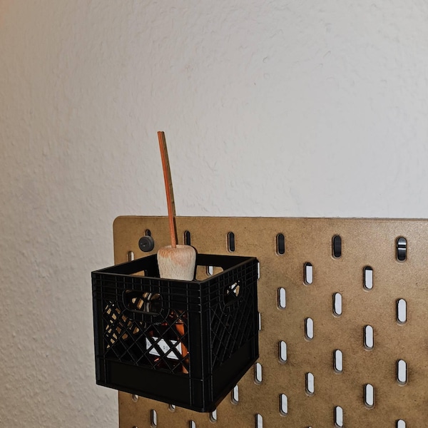 Skadis Milk Basket Crate Hanger, Ikea Skadis Accesory, Pegboard ...