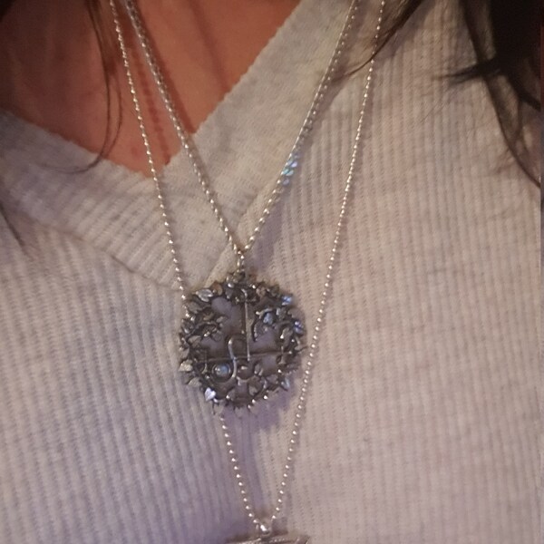 Sigil of Lilith Pendant With Rainbow Moonstone, Lilith's Sigil Necklace ...