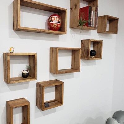 4 Piece 3D Wall Shelf Set Triangle Shelves Different Sizes. - Etsy