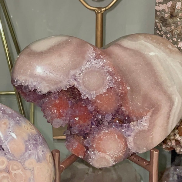 Pair of Book-matching Amethyst and Citrine Cathedral Geodes With Shiny ...