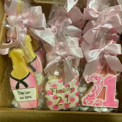 Number Custom Anniversary Cookies Set of 6 Crunchy Shortbread Cookies ...