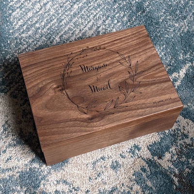 Keepsake Box Custom Engraved Wood Box Walnut Keepsake Box First ...