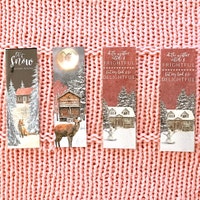 Winter Scenes Printable Woodland Bookmarks, Cabins and Forest Animals ...