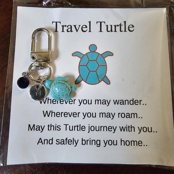 Personalised Turtle Keychain,turtle Keyring,personalised Gift,travel ...