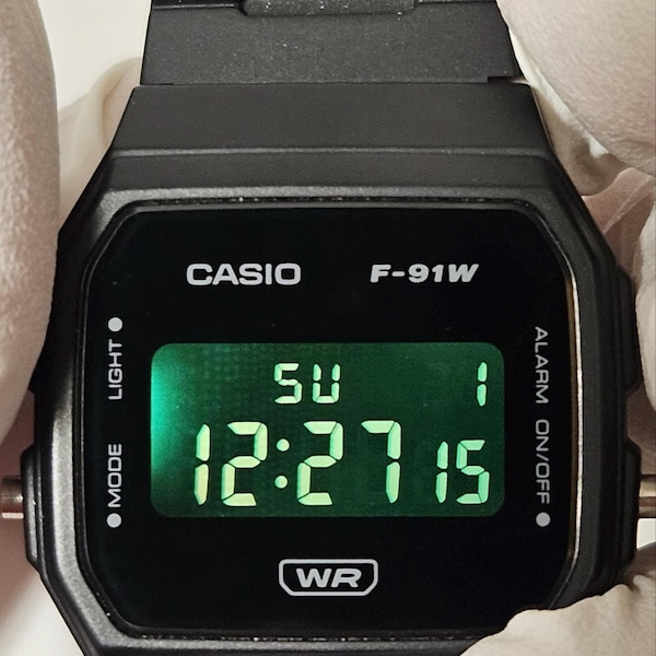 Casio A158W Modified With Rainbow Digits on Mirrored Lcd (v2.0) - Etsy