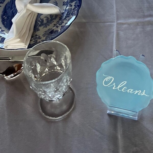 Sea Glass Table Signs With Acrylic Stands - Etsy