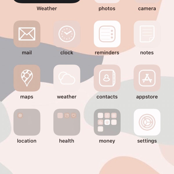 Aesthetic Kawaii Pastel Themed Apple iPhone Ios 14 Icons Pack ...
