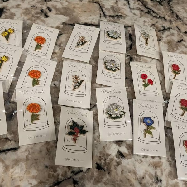 Birth Month Flower Enamel Pins Birth Month Floral Lapel Pins Birthday ...