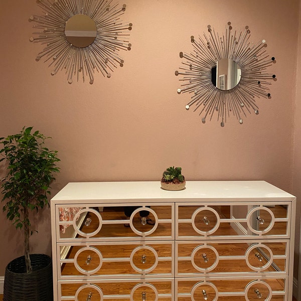 2 Glamorous Sunburst Mirror Set (29"), Sunburst Mirror, Starburst ...