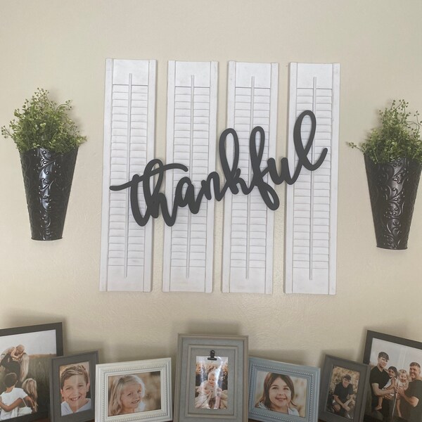 Thankful Sign, Thankful Wood Sign, Thankful Wall Decor, Thanksgiving ...
