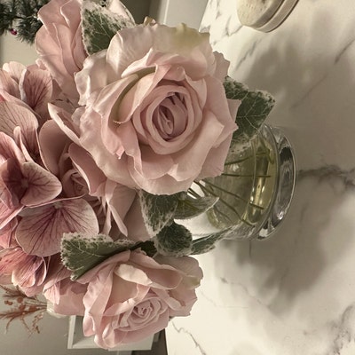 The King Real Touch Floral Arrangement Centerpiece, Artificial Silk ...