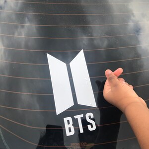 BTS Set of 2 6 BTS White Vinyl Decal Sticker for Car Window, Yeti ...