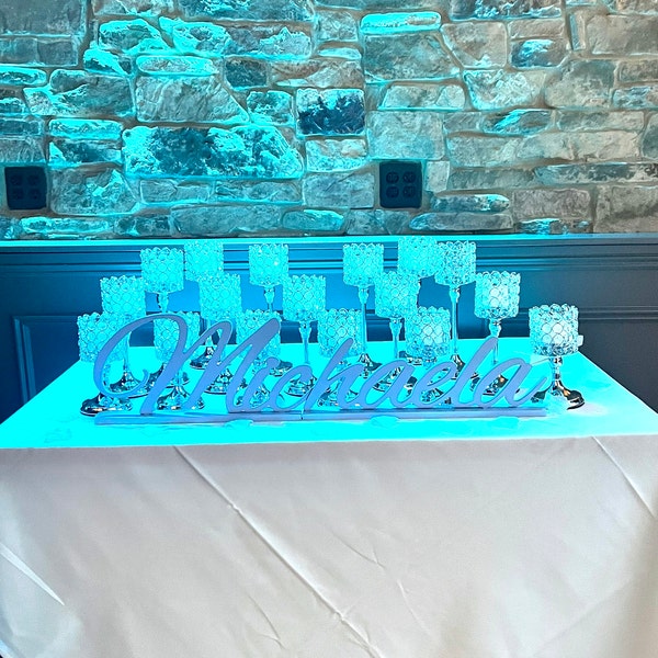 Light Blue Sweet 16 Decor - Custom Name Signs - Sweet 16 Name Sign ...