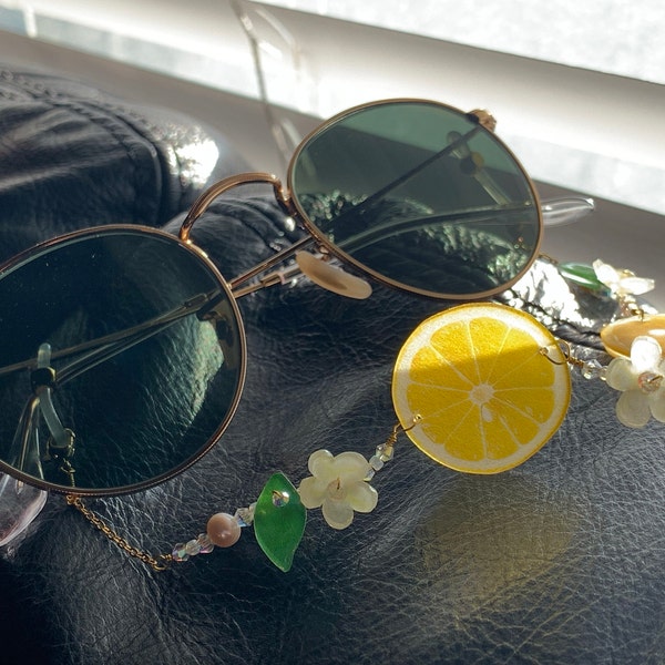 Lemon Slices Glasses Chain | Cute Lime Sunglasses Chain | Kawaii Fruit ...