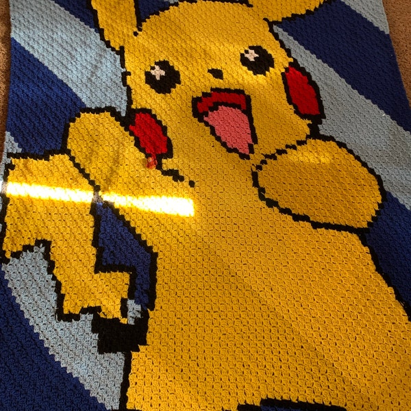 Pikachu - Pokemon –– C2C –– Row by Row –– Written Instructions –– Graph ...