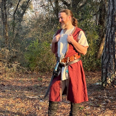 Open-front Surcoat Linen Medieval Overgarment - Etsy