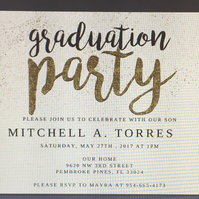Gold Senior Graduation Party Invitation Template Senior Graduation ...