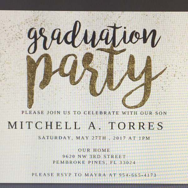 Gold Senior Graduation Party Invitation Template - Senior Graduation ...