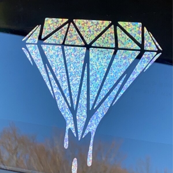 Dripping Diamond Decal- Holographic, Glitter, Girls Best Friend, Vinyl ...