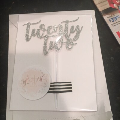 Twenty Two Cake Topper 22 Years Old 22nd Birthday Feeling 22 Custom Age ...