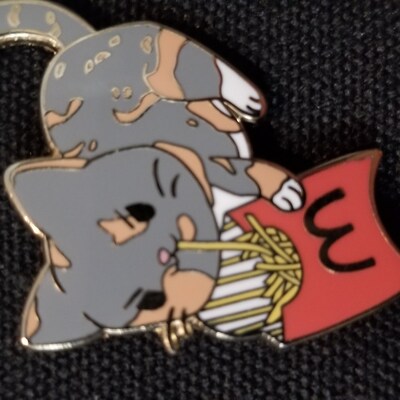 Fast Food Cat Hard Enamel Pin Burger - Etsy
