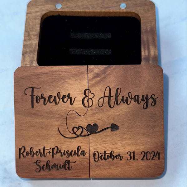 Wooden Ring Puzzle Box, Personalized Better Together Ring Box, Engraved ...