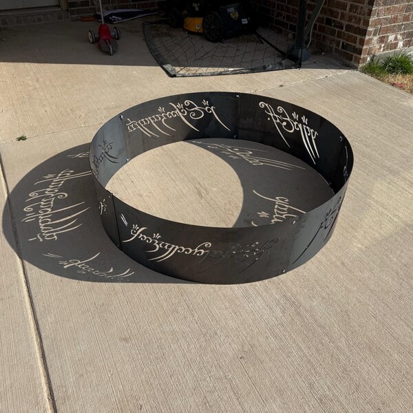 Custom Solid 12" Tall Fire Pit Ring, Fire Pit With Wording, Custom Fire ...
