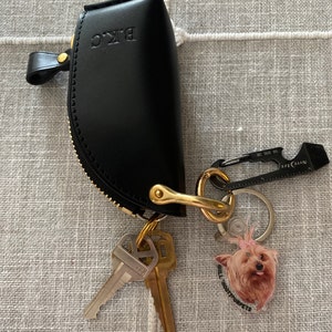 Handmade Leather Zipper Car Key Case,key Bag,leather Key Holder,leather ...