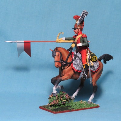 Napoleonic Red Lancers Figure, Painted Napoleonic Miniature 1/30 Scale ...