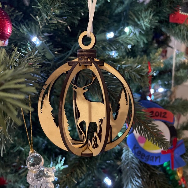 Christmas Ornament, 2 Layered 3D Christmas Scene Ornament, Xmas Tree ...