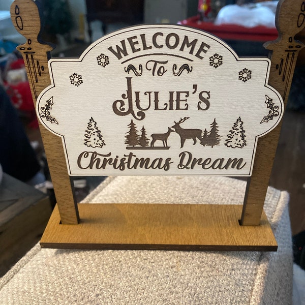 Personalized Christmas Village Sign, Welcome to Our Village Sign ...
