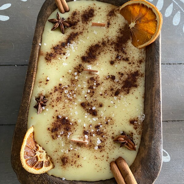 Spiced Orange and Cinnamon Chai Woodwick Dough Bowl Candle - Etsy