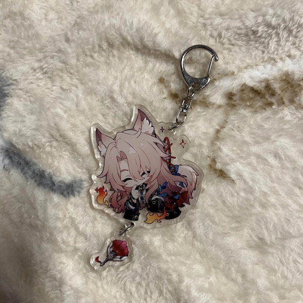Honkai Star Rail Acrylic Keychain With Sakura Clasp -4 Characters Robin ...