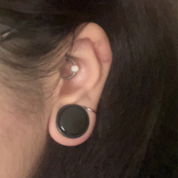 Black Non-flare Acrylic Ear Plugs Stretchers Gauges Pair/kit, Sizes: 14g 12g 10g 8g 6g 4g 2g 0g ...