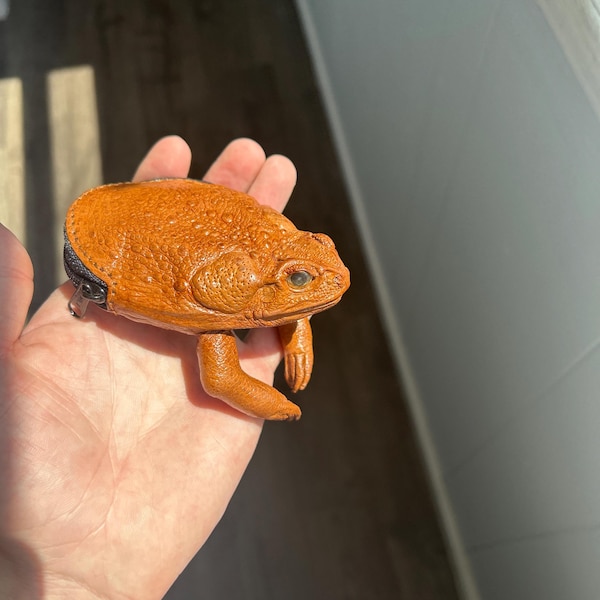 Leather Wallet Cane Toad Purse Realistic Frog Decoration Coin Pouch ...