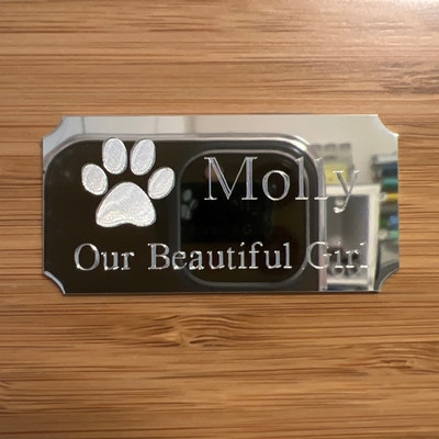 Dog Paw Print Engraved Plate, Perfect for Placing on Wooden Caskets or ...
