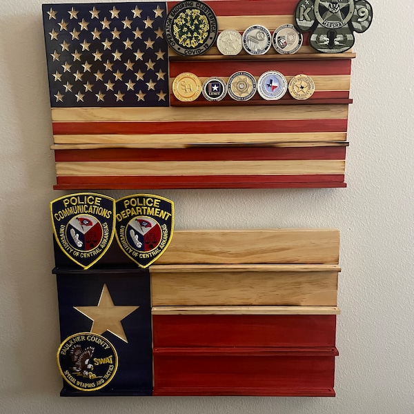 Texas Flag Challenge Coin Display - Etsy