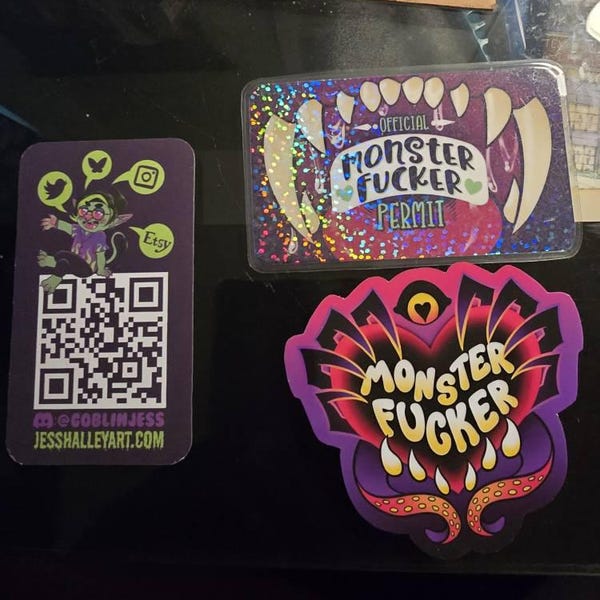 Monster Lover/ F**ker Permit Laminated Holographic - Etsy