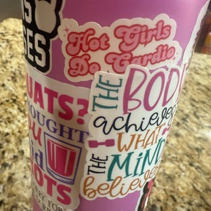 Gym Stickers for Water Bottle, Laptop, Ipad, Cups, Cute Water Resistant ...